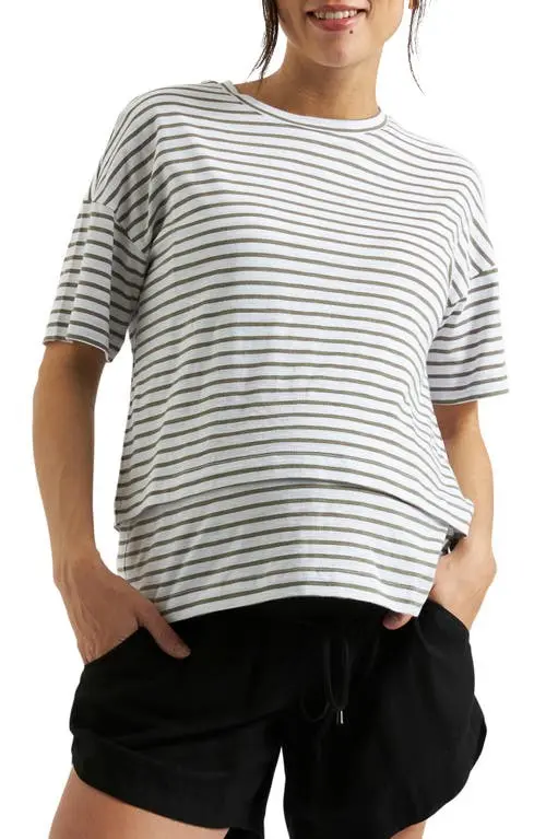 RIPE MATERNITY Claudette Nursing Tee - White/ink