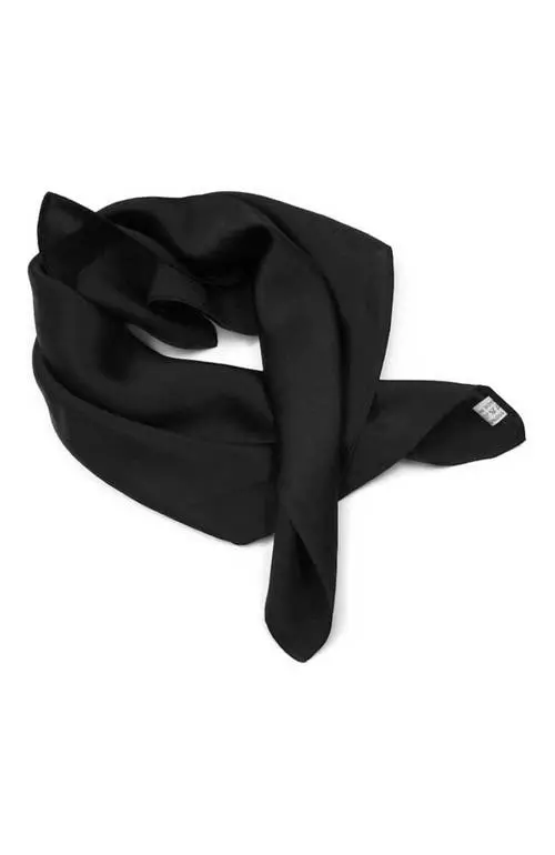 SILKSILKY Mulberry Silk Square Scarf - Black