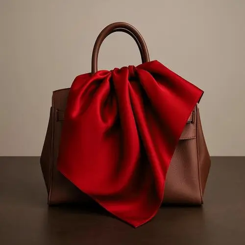 SILKSILKY Mulberry Silk Square Scarf - Red