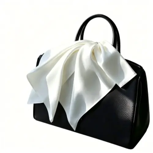SILKSILKY Mulberry Silk Square Scarf - White