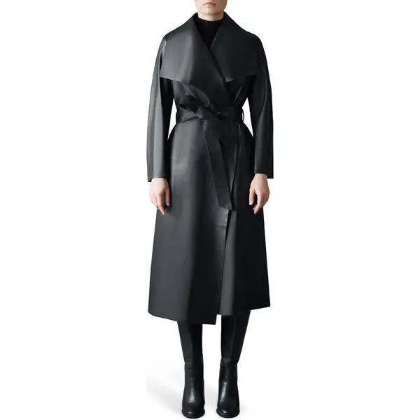 Mackage Mai Leather Trench Coat - Black