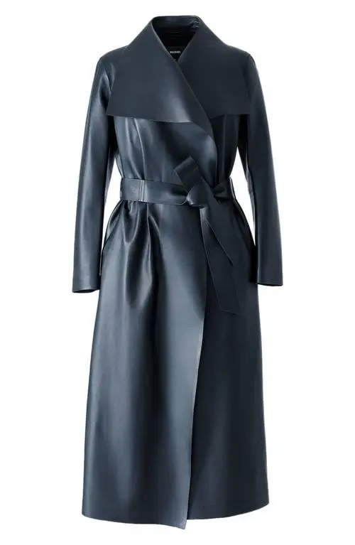 Mackage Mai Leather Trench Coat - Black