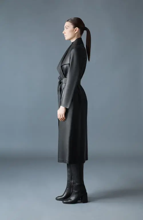 Mackage Mai Leather Trench Coat - Black