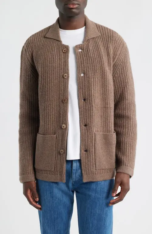ALEX CRANE Kite Merino Wool Cardigan - Coffee