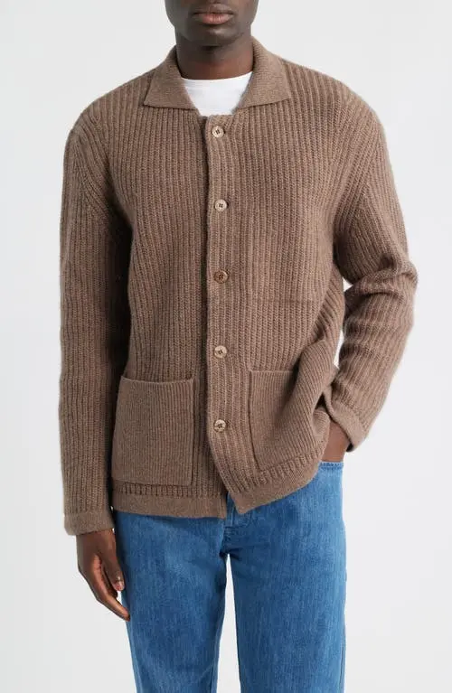 ALEX CRANE Kite Merino Wool Cardigan - Coffee