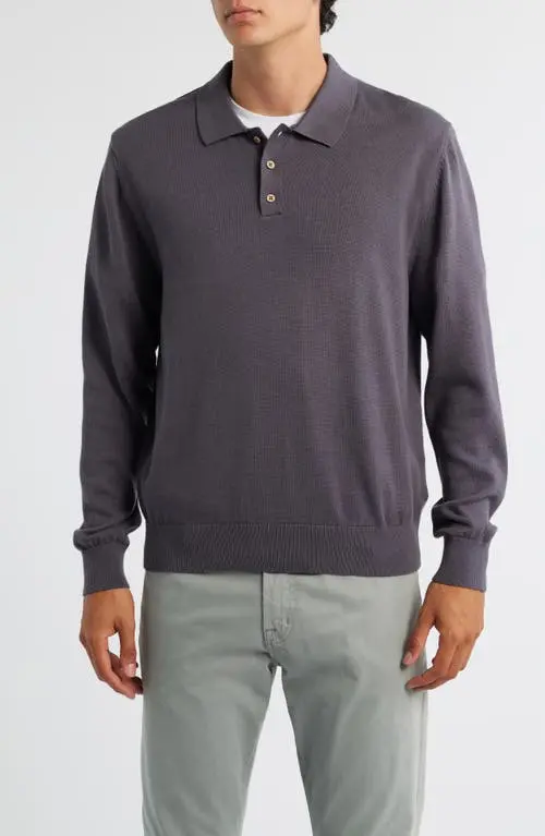 ALEX CRANE Feather Organic Cotton Polo Sweater - Ash