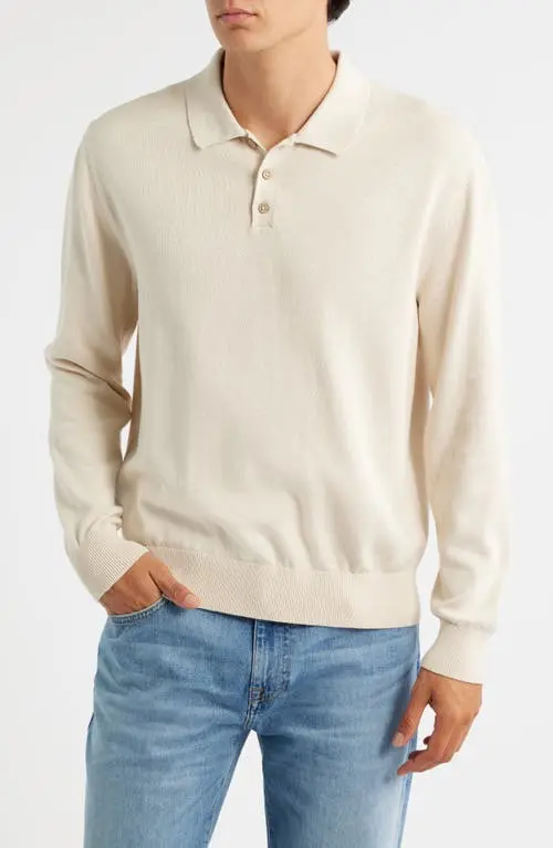 ALEX CRANE Feather Organic Cotton Polo Sweater - Cream