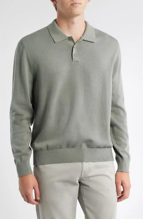 ALEX CRANE Feather Organic Cotton Polo Sweater - Jade