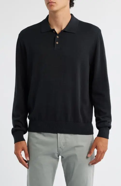 ALEX CRANE Feather Organic Cotton Polo Sweater - Night