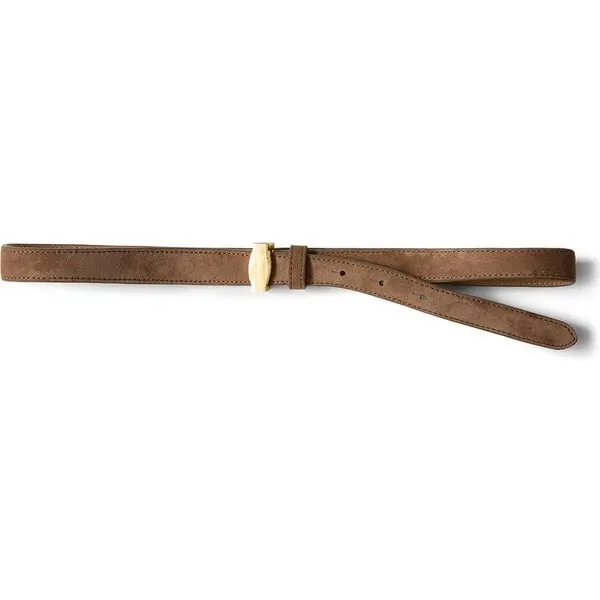Veronica Beard Suede Belt With Sculptural Buckle - Bark