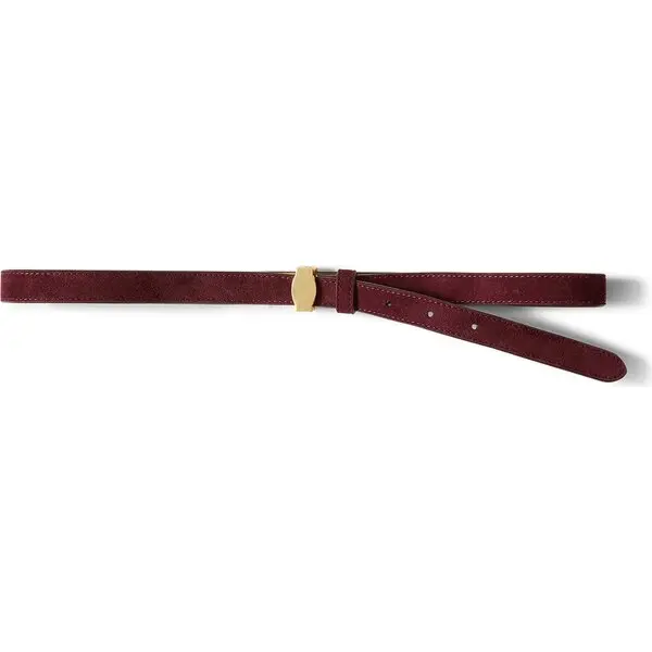 Veronica Beard Suede Belt With Sculptural Buckle - Raisin