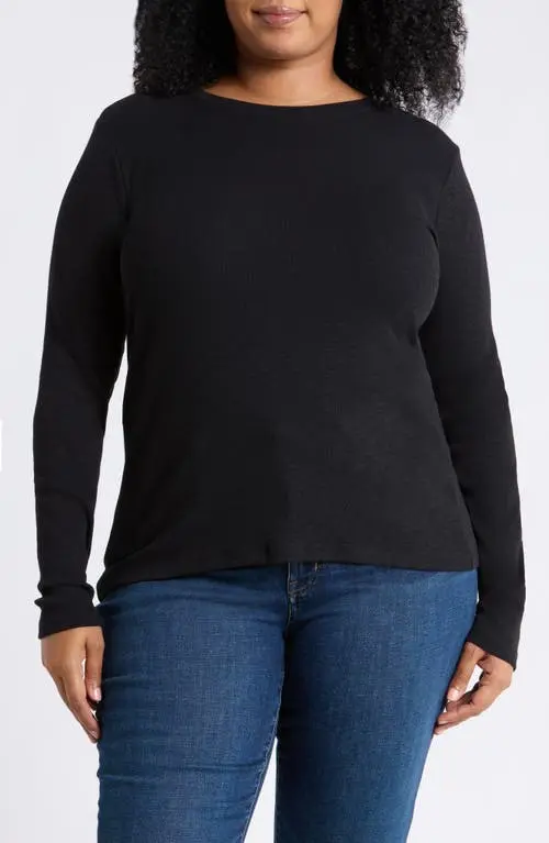 Treasure & Bond Crewneck Knit Top - Black