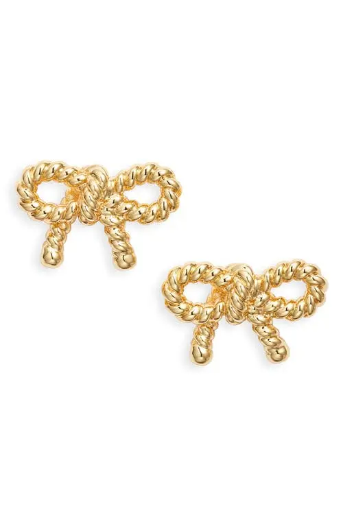 FRASIER STERLING Lasso Bow Stud Earrings - Gold