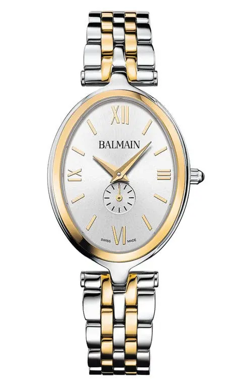 BALMAIN WATCHES Haute Elegance Oval Bracelet Watch - Stainless Steel With Yellow