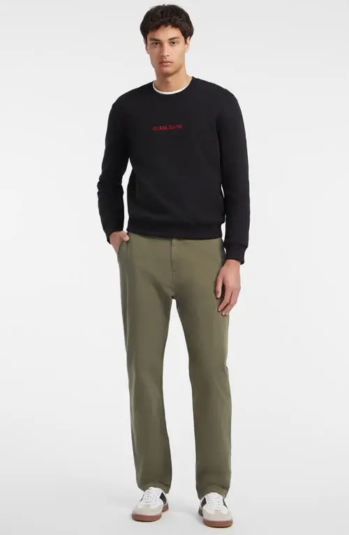 Guess Logo Embroidered Crewneck Sweatshirt - Jblack-black