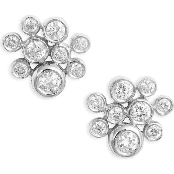 Meira T Diamond Cluster Stud Earrings