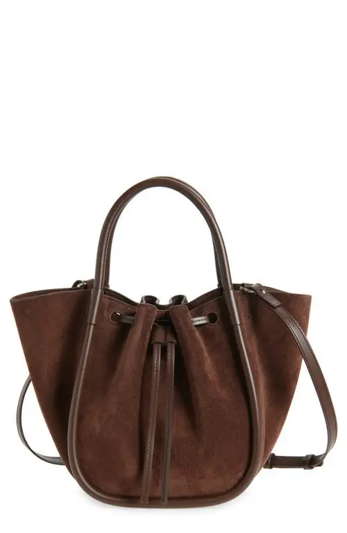 Proenza Schouler Small Ruched Suede Tote - Chocolate