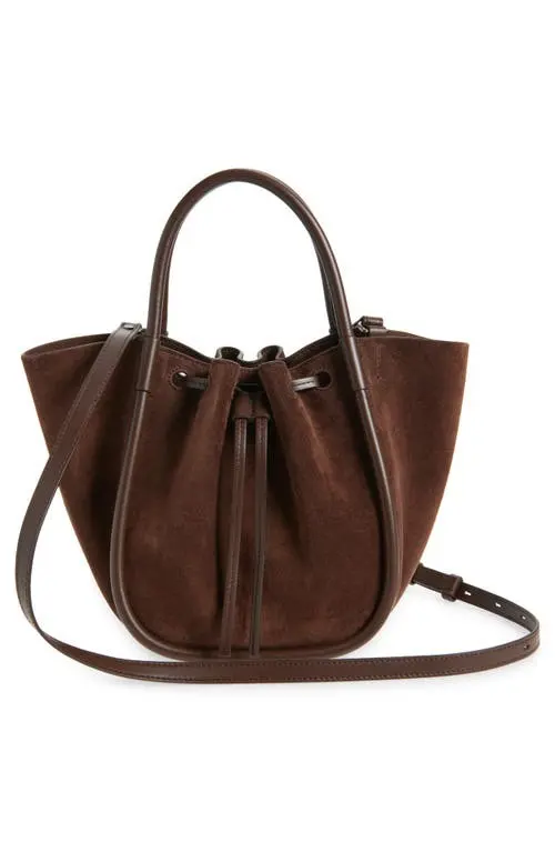 Proenza Schouler Small Ruched Suede Tote - Chocolate