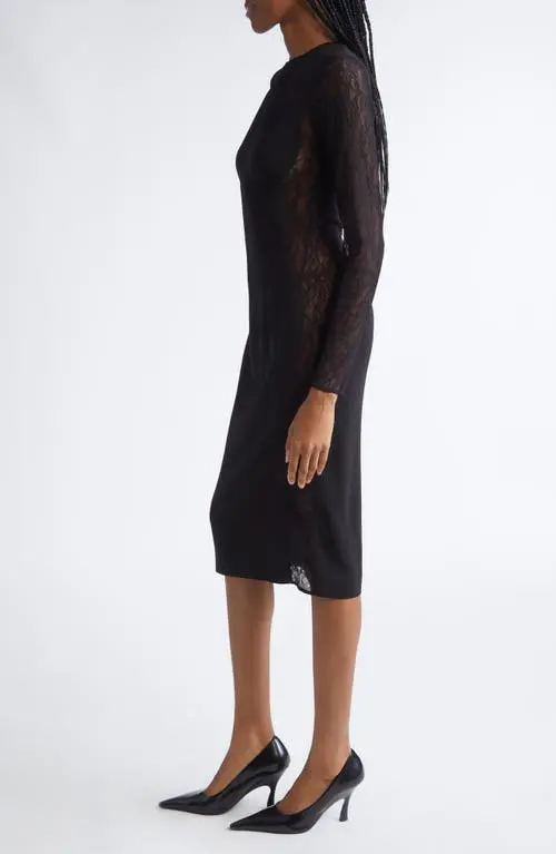 Stella McCartney Lace Long Sleeve Dress - Black | Editorialist