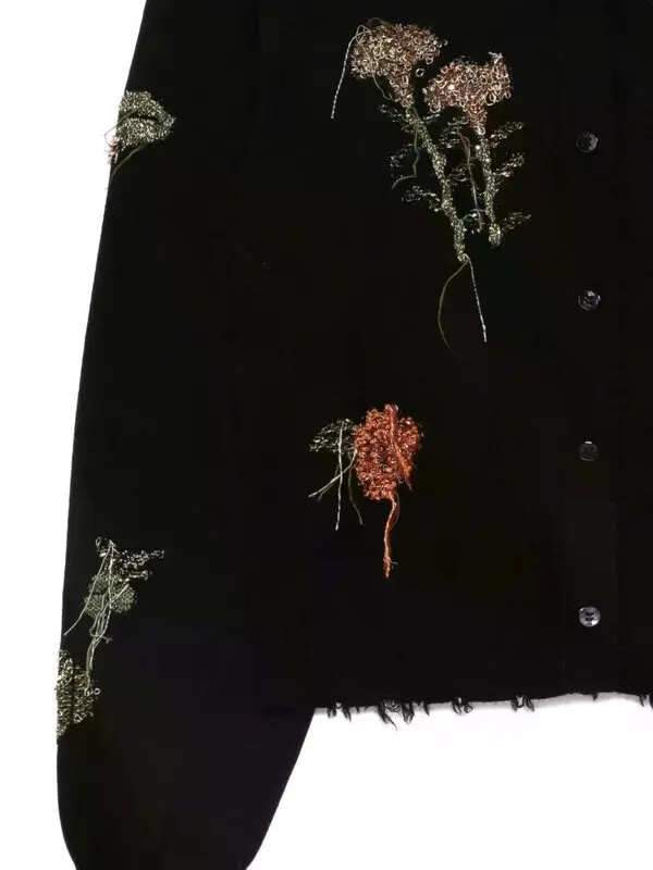 JNBY Botanical Embroidered Cardigan - Black