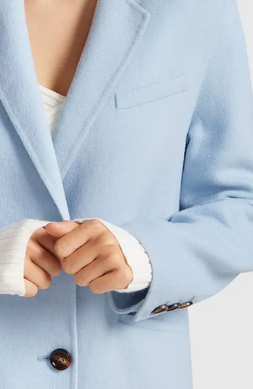 BELLE & BLOOM Wool-blend Longline Coat - Sky Blue