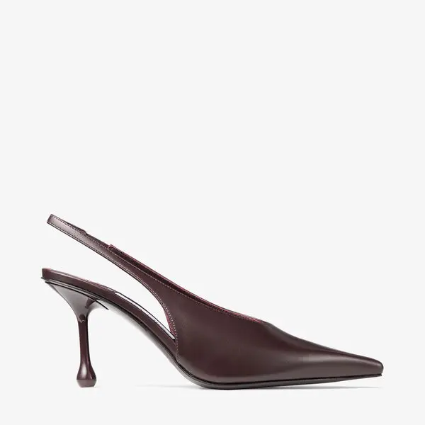JIMMY CHOO Isa 80 Calf Leather Pumps - Deep Merlot