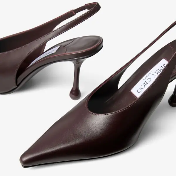 JIMMY CHOO Isa 80 Calf Leather Pumps - Deep Merlot