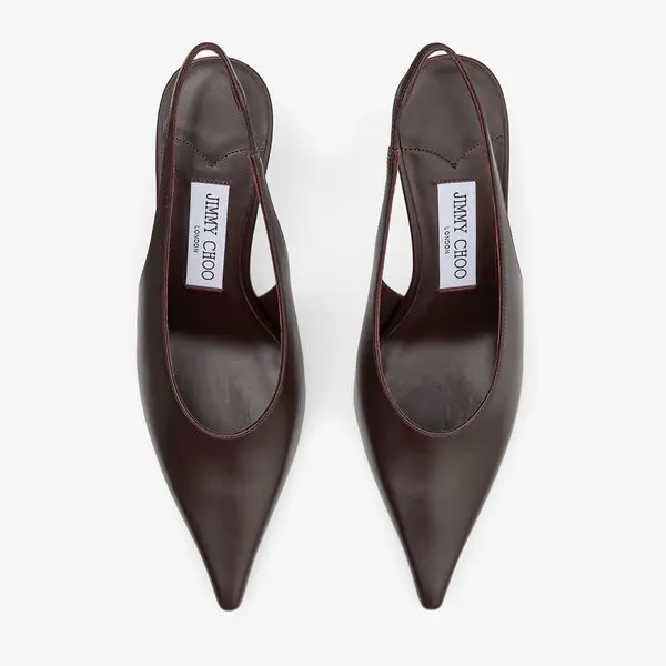 JIMMY CHOO Isa 80 Calf Leather Pumps - Deep Merlot