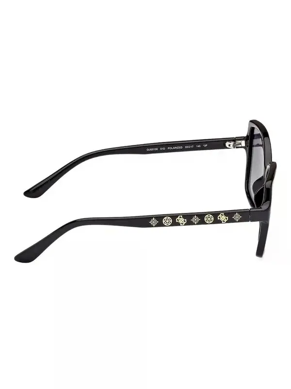 Guess Embellished Rectangle Sunglasses - Black