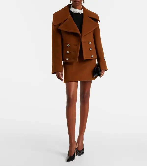 PATOU Cropped Wool-blend Jacket