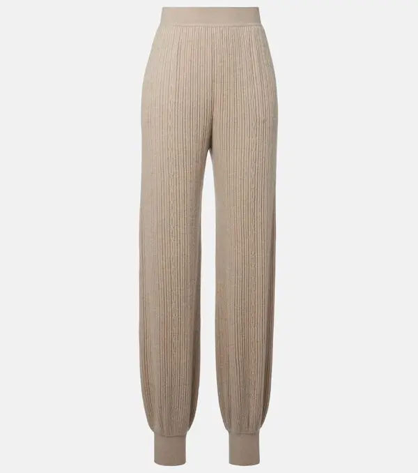 Loro Piana Plane Tree Ribbed-knit Cashmere Sweatpants