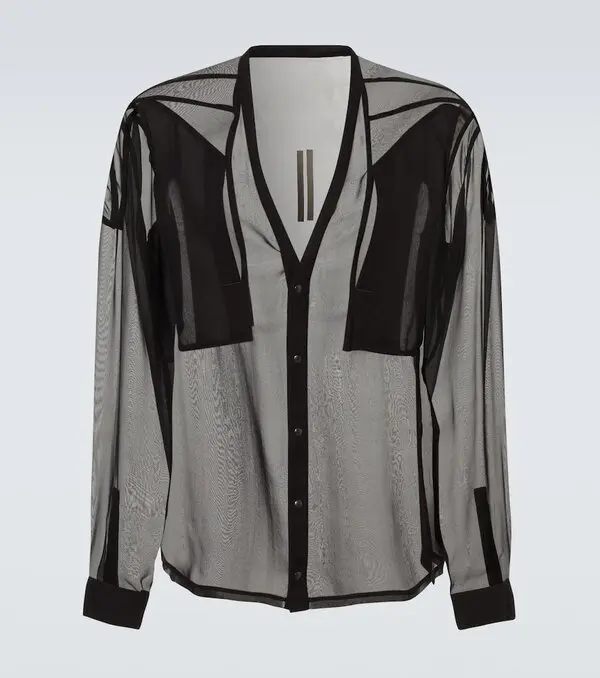 Rick Owens Sheer Silk Shirt - Black