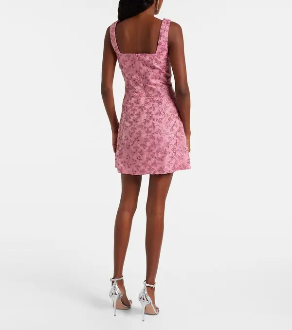MARKARIAN Floral Sequined Mini Dress