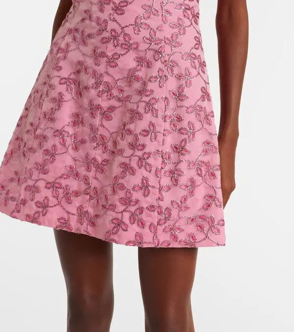 MARKARIAN Floral Sequined Mini Dress