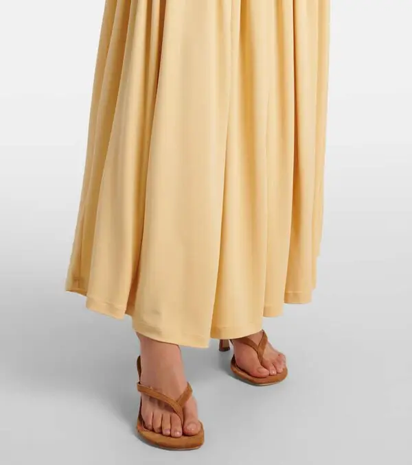 AYA MUSE Gathered Jersey Maxi Skirt - Yellow