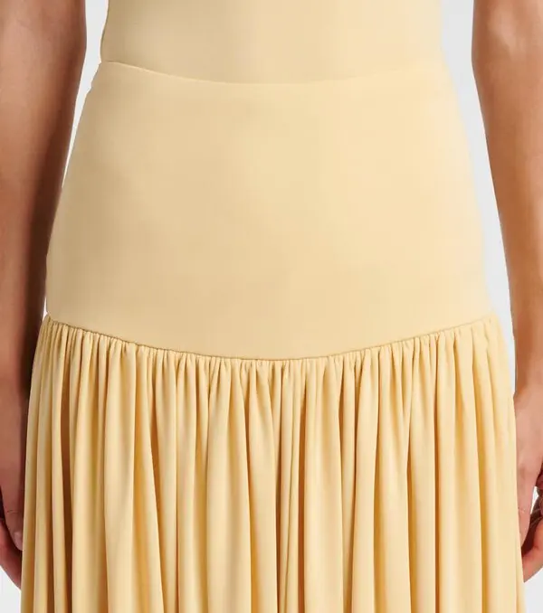 AYA MUSE Gathered Jersey Maxi Skirt - Yellow