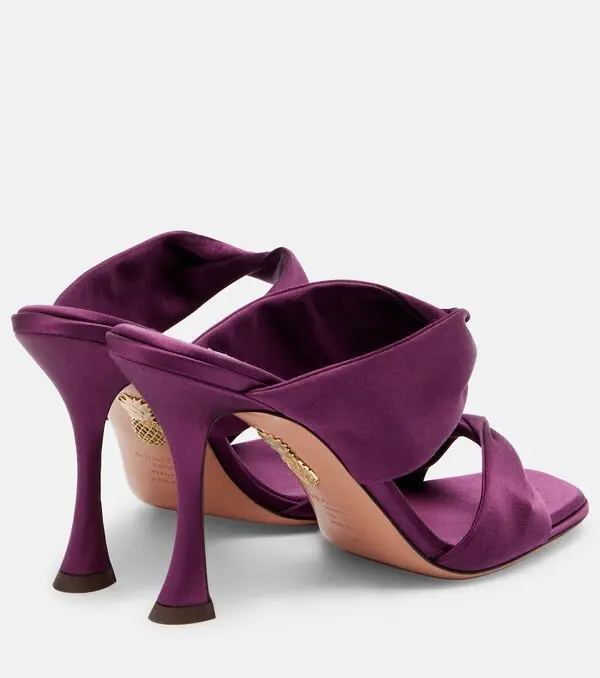 AQUAZZURA Twist 95 Satin Mules