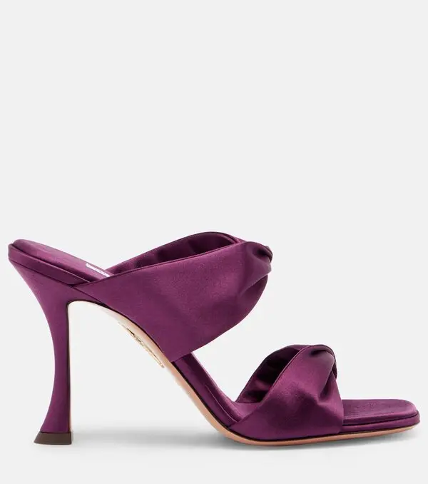 AQUAZZURA Twist 95 Satin Mules