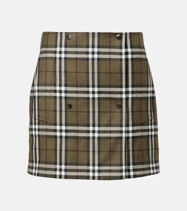 Burberry Check Wool Miniskirt