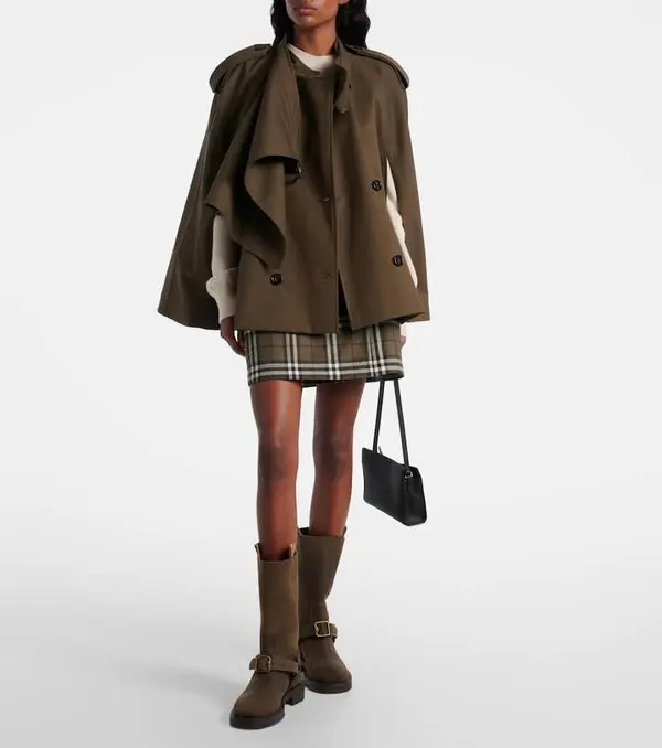 Burberry Check Wool Miniskirt