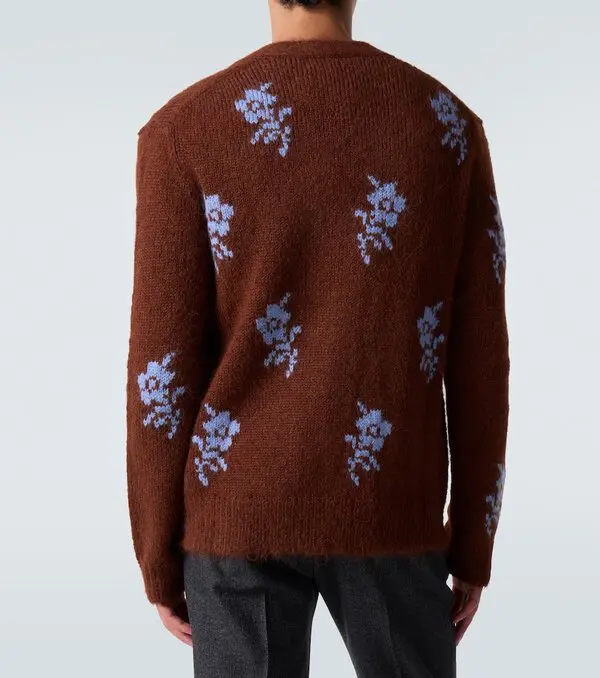 JIL SANDER Intarsia Alpaca And Wool-blend Cardigan