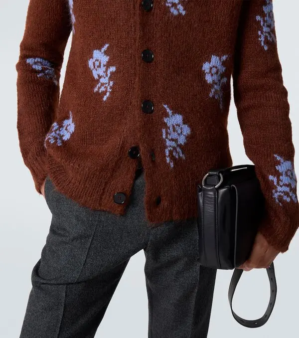 JIL SANDER Intarsia Alpaca And Wool-blend Cardigan