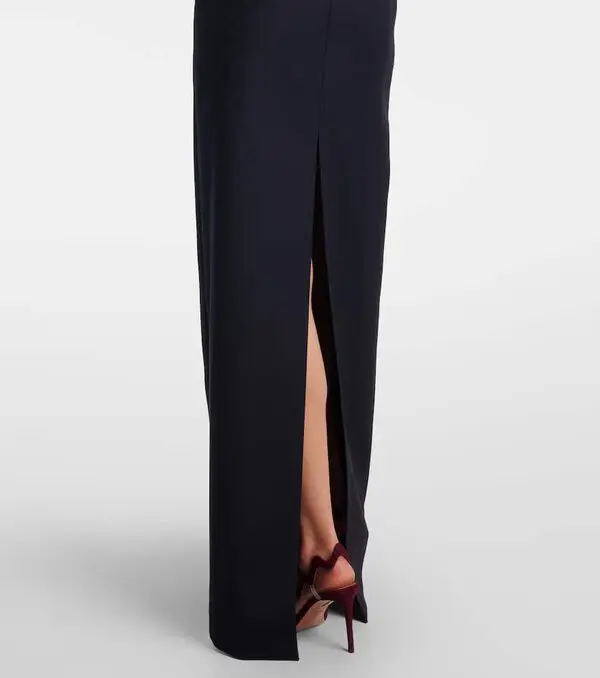David Koma Off-shoulder Wool-blend Bustier Gown