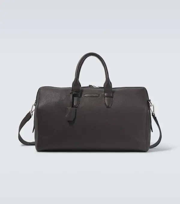 Brioni Leather Duffle Bag - Brown