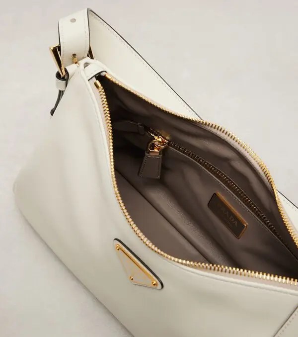 Prada Aimée Medium Leather Shoulder Bag - White