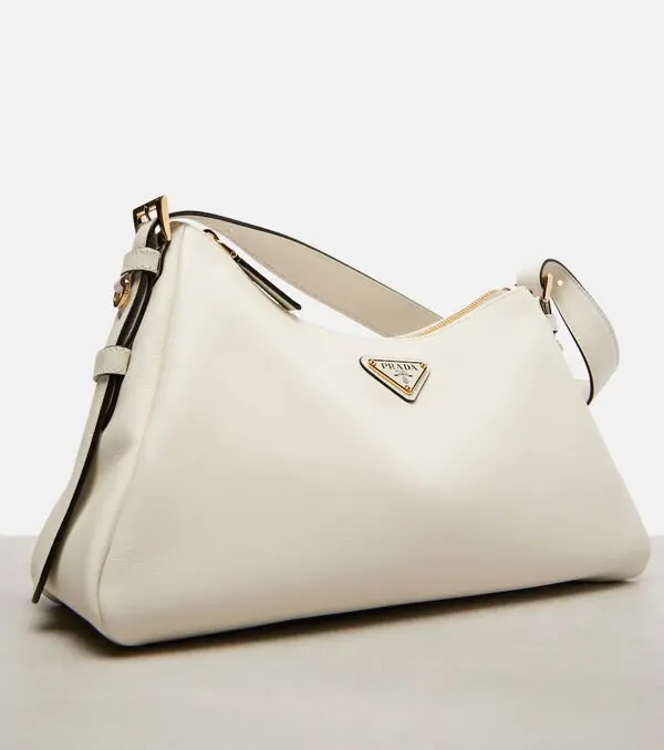 Prada Aimée Medium Leather Shoulder Bag - White