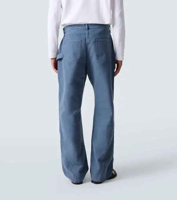 JW Anderson Twisted Cotton Canvas Wide-leg Pants