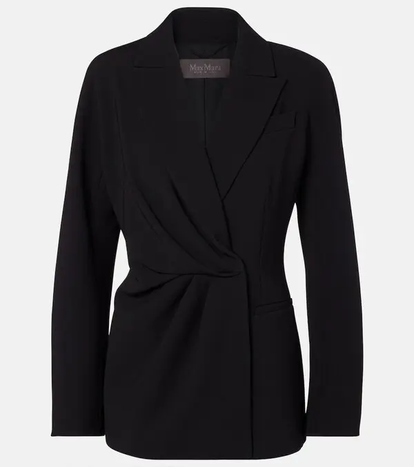 Max Mara Draped Cady Wrap Jacket - Black