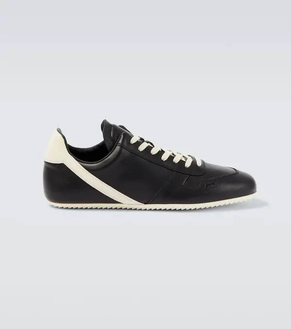 Rick Owens Minimal Leather Sneakers - Black