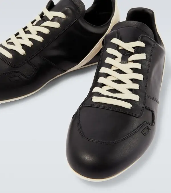 Rick Owens Minimal Leather Sneakers - Black